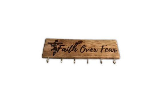 Faith Over Fear Christian Motivational Key Rack. Jesus Christ | Etsy