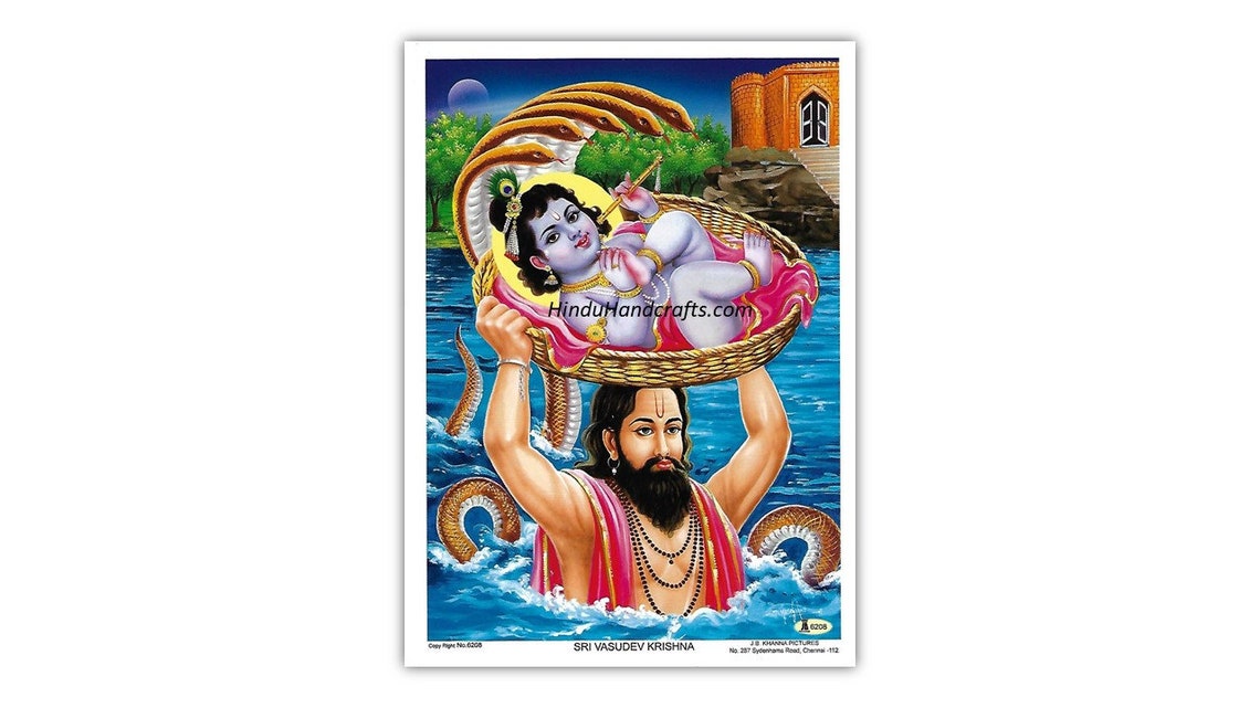 Shri Krishna Vasudev Custom Framed Picture. 4x6 Picture Wood - Etsy