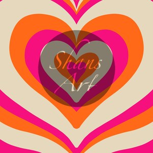 Groovy Retro 60s 70s Love Heart Vintage Wall Art | Minimalistic Home ...