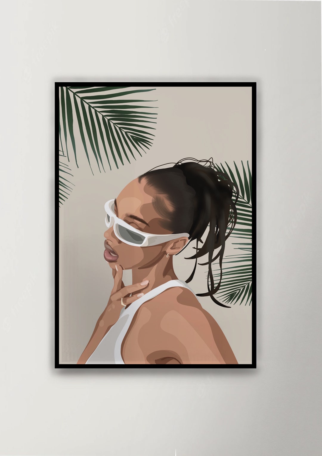 Black Woman Art, Boho African American Woman Wall Art, Natural, Instant Download, Minimalistic ...