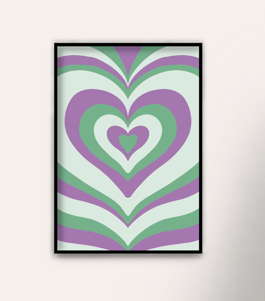 Groovy Retro 60s 70s Love Heart Vintage Wall Art | Minimalistic Home ...