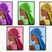 Black Woman in Durag, African American Art, Female Artwork - Set of 5 ...