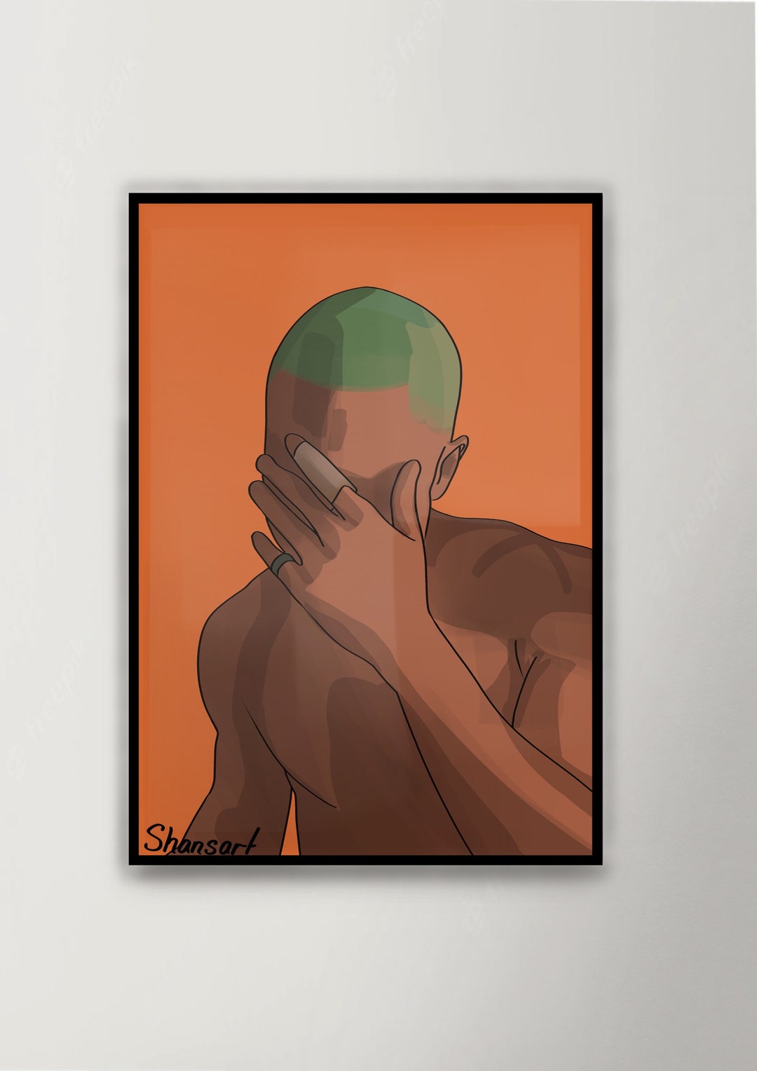 Frank Ocean, Blonde Album Cover, Orange, Wall Art, Fan Art, Printable ...