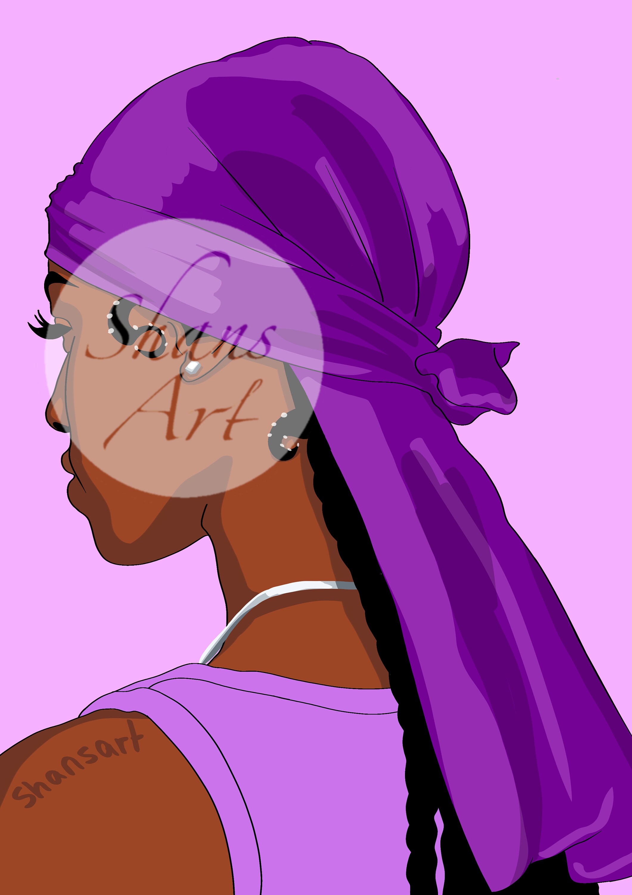 Black Woman in Durag, African American Art, Female Artwork - Set of 5 ...