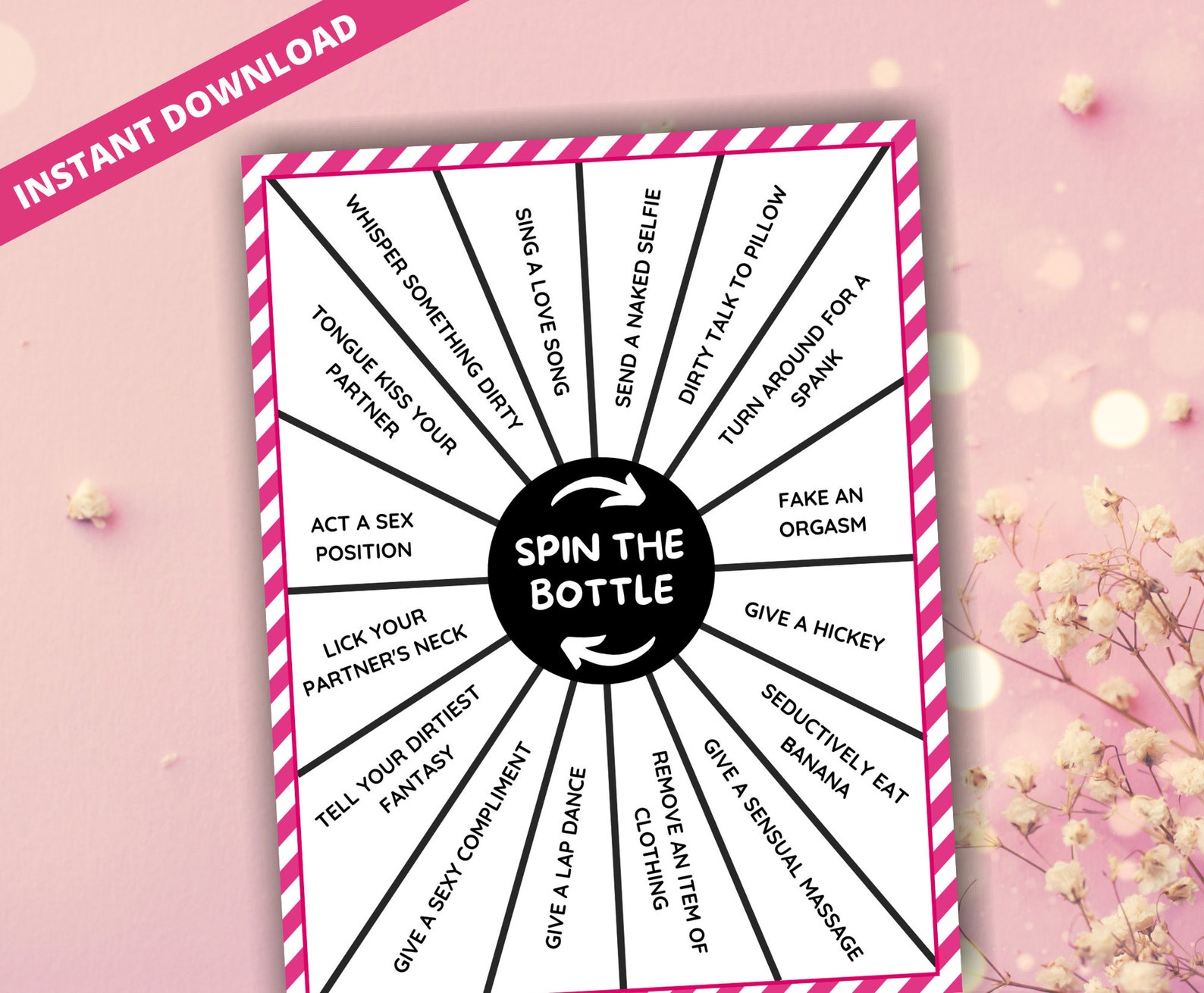 Erotic Spin The Bottle Game Printable Dirty Spin The Bottle | Etsy