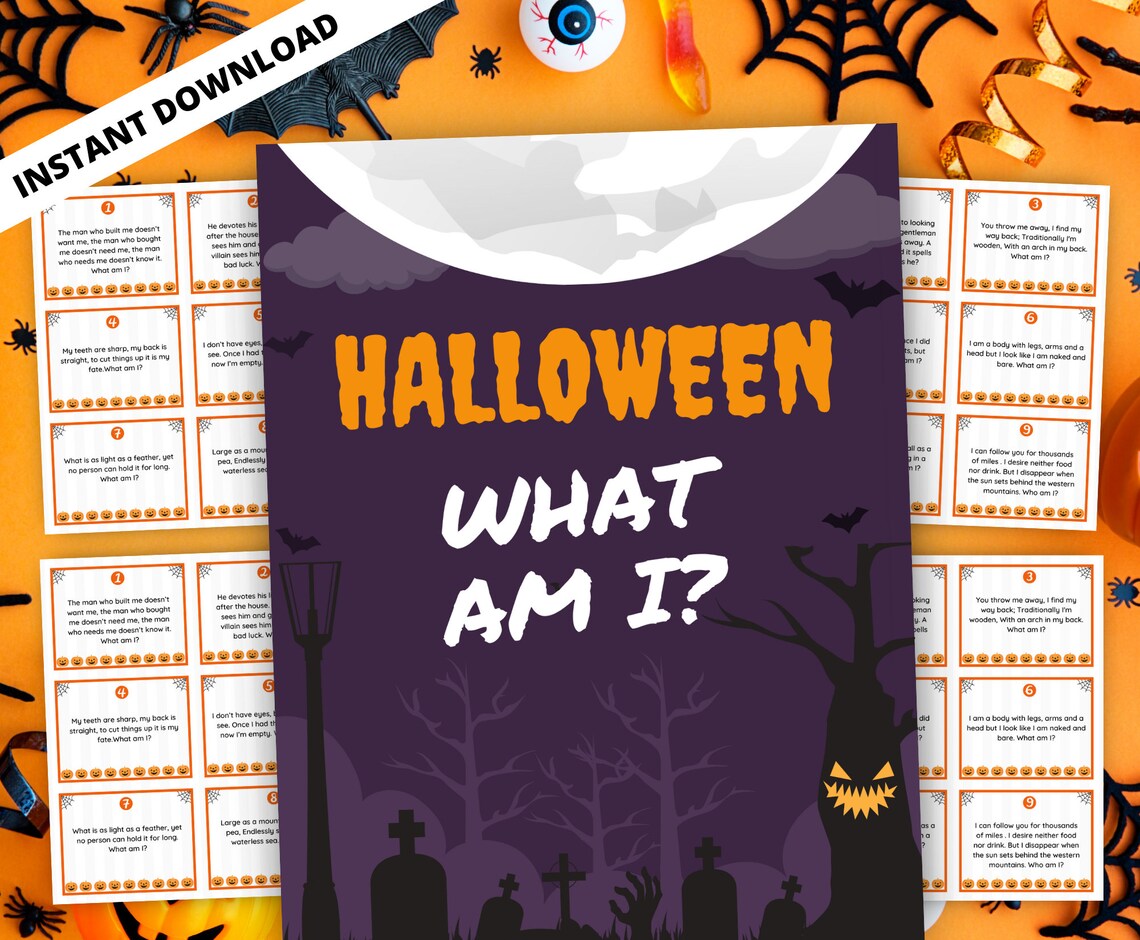 Halloween What Am I Riddles What Am I Riddles Game | Etsy