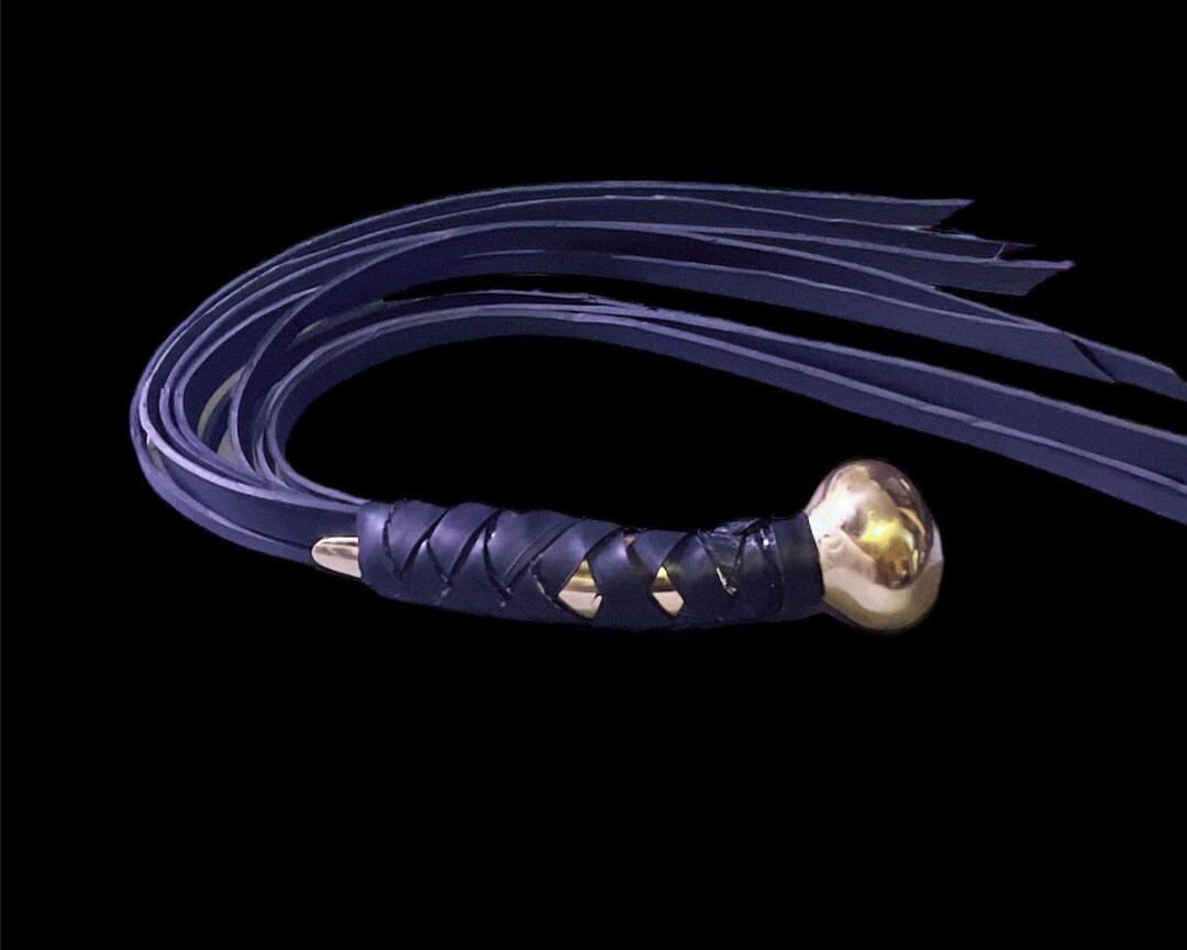 Flogger With Brass Sensory Play Handle Long Fall One of a Kind - Etsy