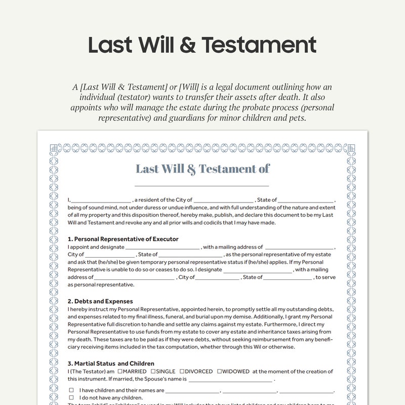 Printable Wills - Etsy