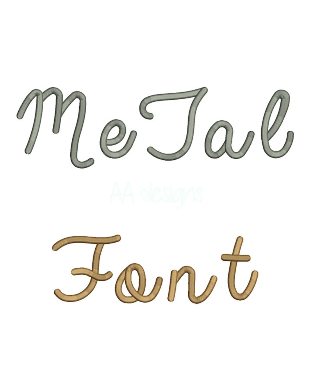 Metal 3D Puff Embroidery Digital Font. Machine Embroidery in 3D Puff ...