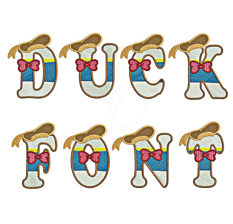 Duck Alphabet. Cute Embroidery Duck Font. BX Format - Etsy