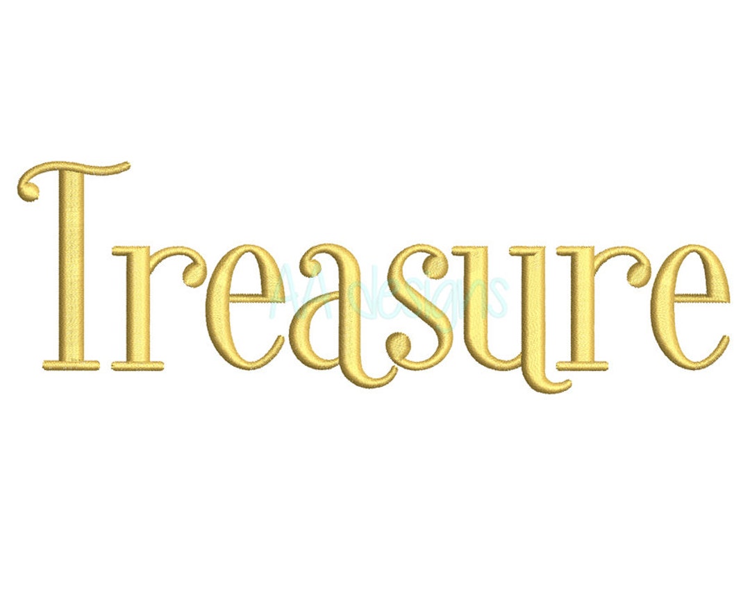 Treasure Embroidery Digital Font. Embroidery Font. Alphabet Embroidery ...