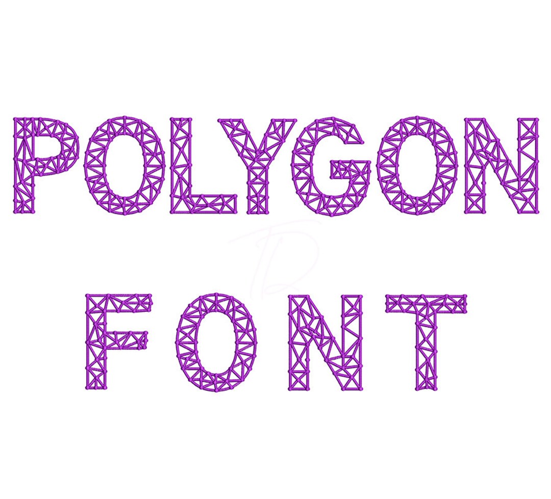 Polygon Embroidery Font. Machine Embroidery With Polygon Shape ...