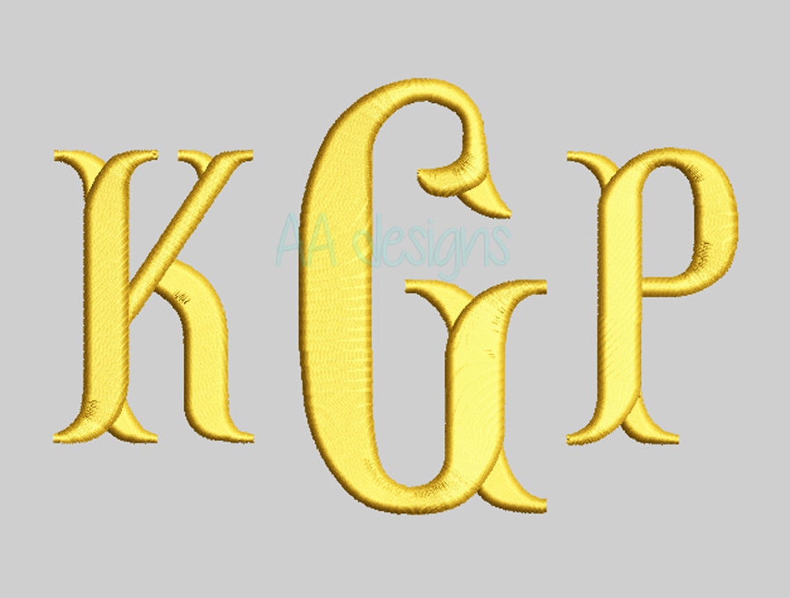 Fishtail Monogram Embroidery Digital Font. Machine Embroidery - Etsy