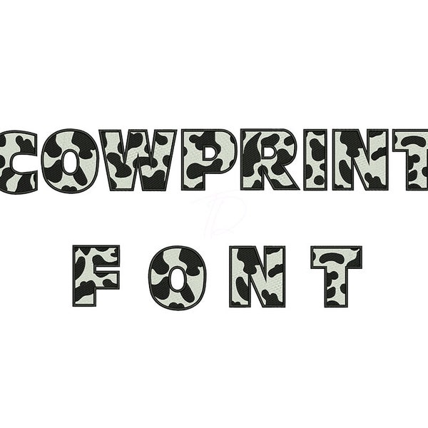 Cow Print Font - Etsy