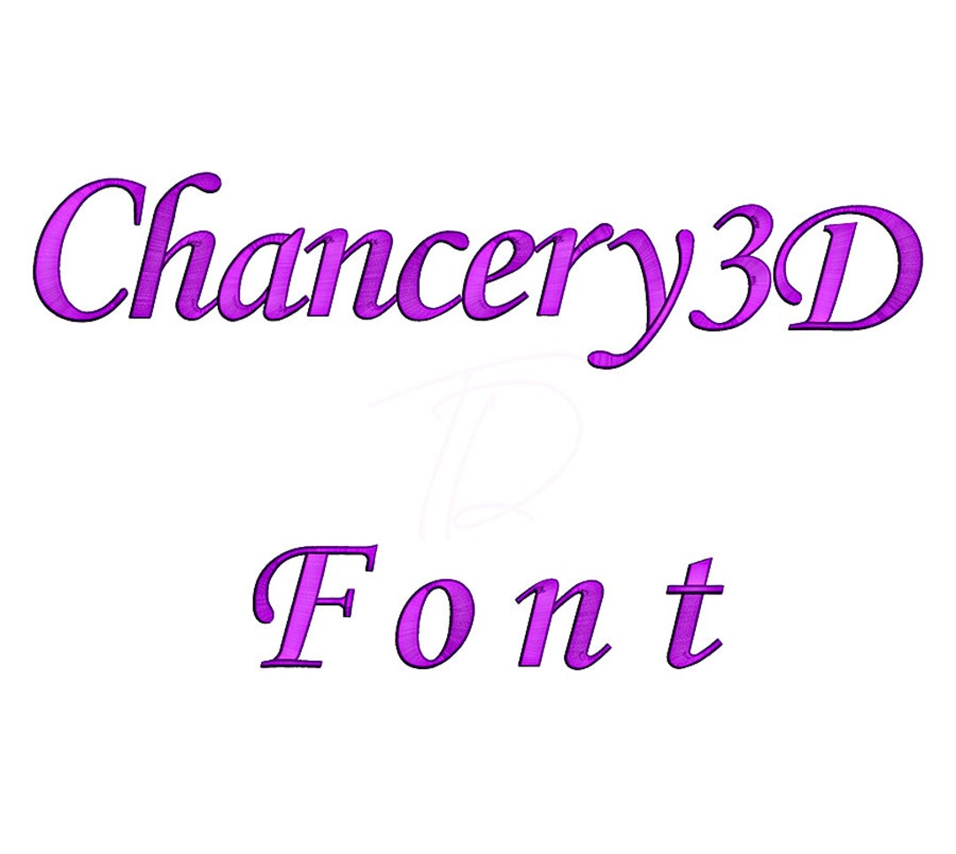 Chancery Puff Embroidery Digital Font. 3D Puff Embroidery Alphabet ...