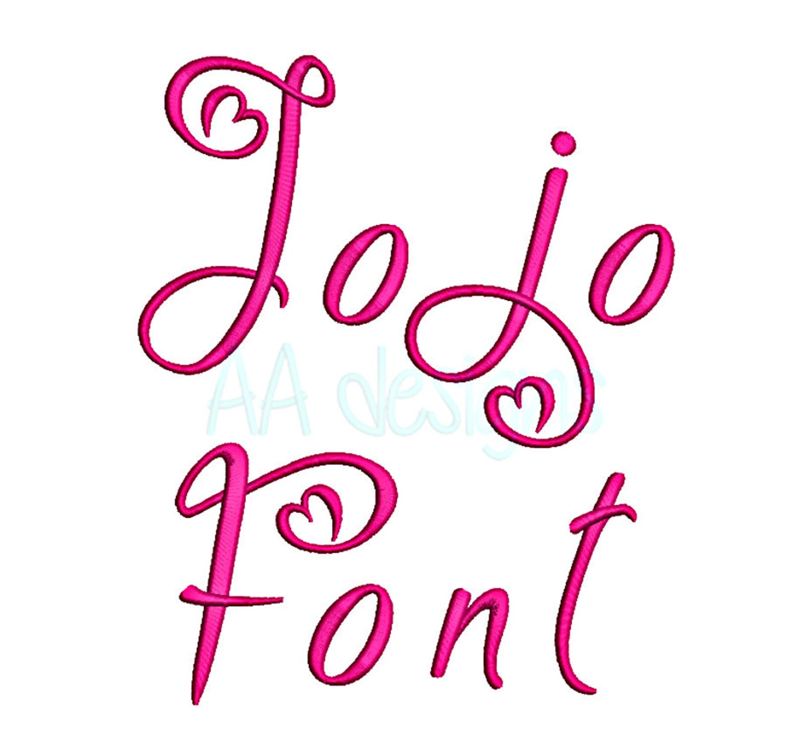 Jojo Embroidery Font. Heart Monogram Embroidery. Machine - Etsy