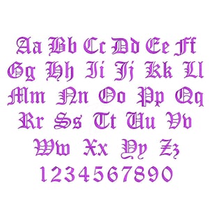 Old English 3D Puff Embroidery Digital Font. 3D Puff Embroidery ...