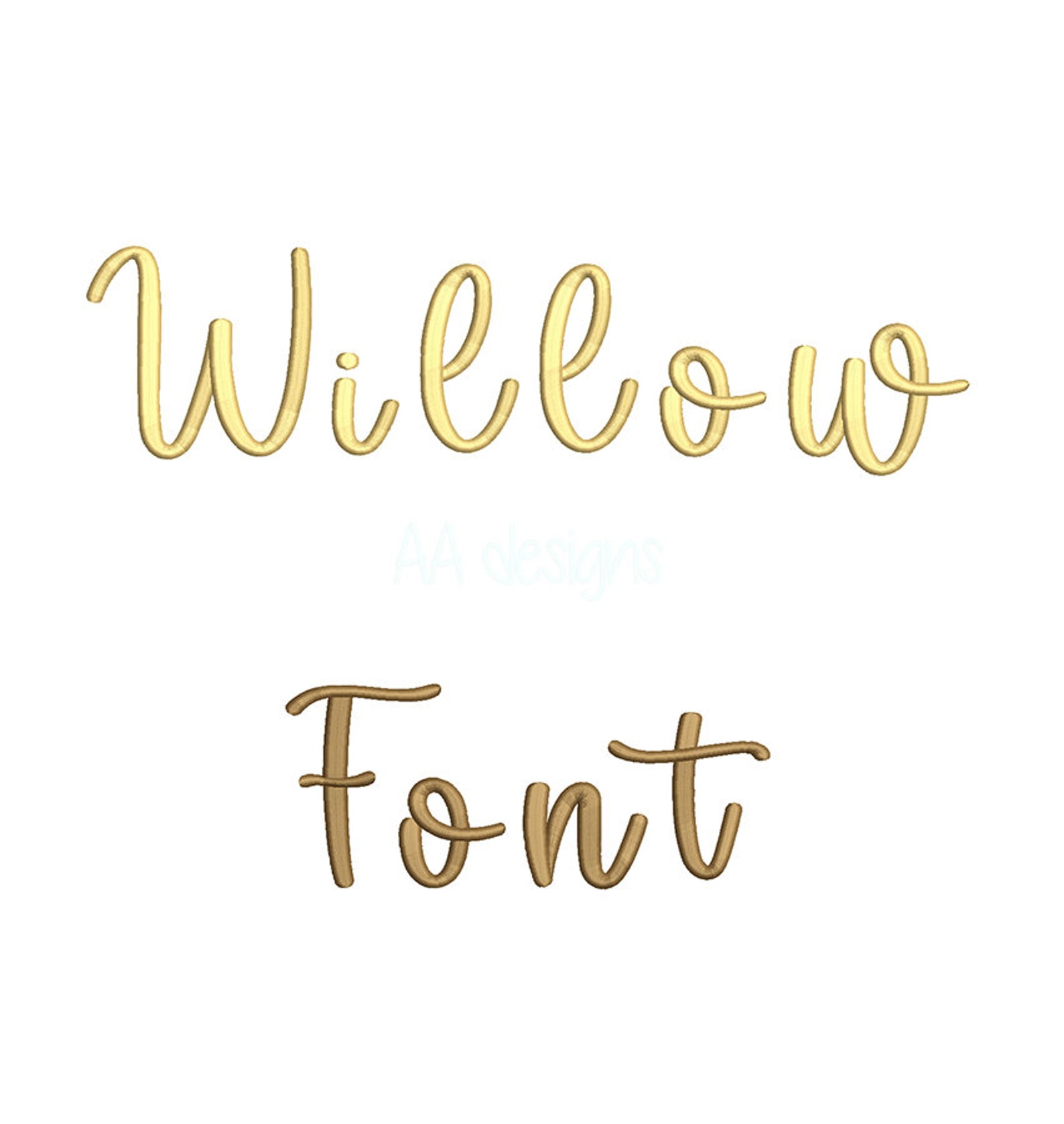 Willow 3D Puff Embroidery Digital Font. Machine Embroidery Alphabet ...