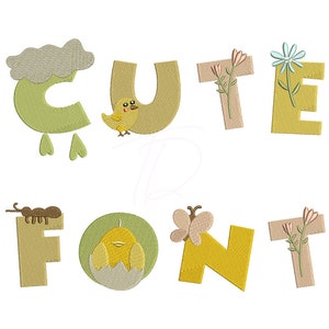Cute Embroidery Font. Baby Embroidery Font. Machine Embroidery for Baby ...