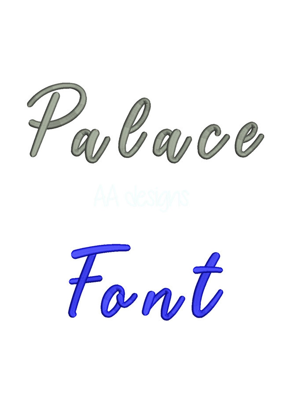 Palace 3D Puff Embroidery Digital Font. Machine Embroidery Alphabet ...