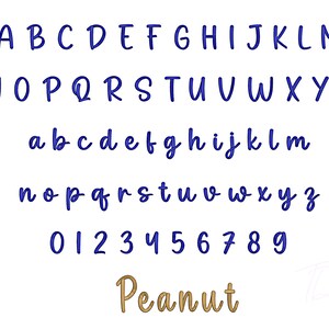 Peanut 3D Puff Embroidery Font. 3D Puff Foam Machine Embroidery Letters ...