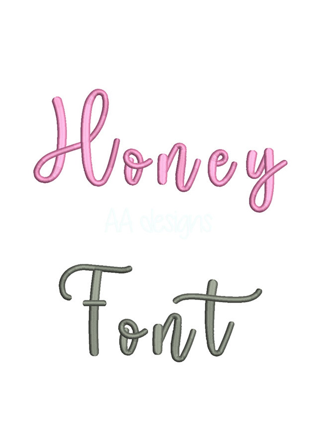 Honey 3d Puff Embroidery Font. Machine Embroidery Alphabet With Foam ...