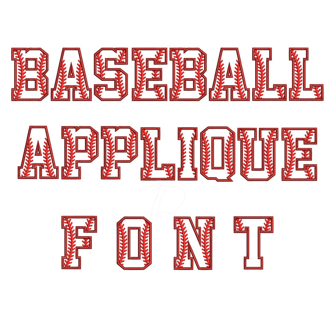 Baseball Applique Embroidery Digital Font. Applique Embroidery for ...