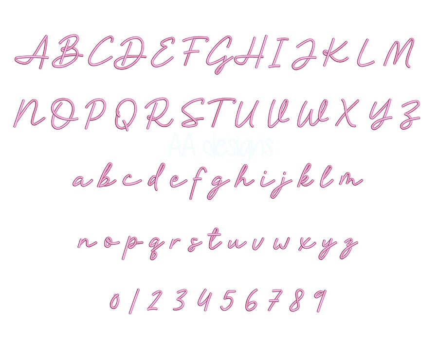 Brittney 3D Puff Embroidery Font. Machine Embroidery Alphabet With Foam ...