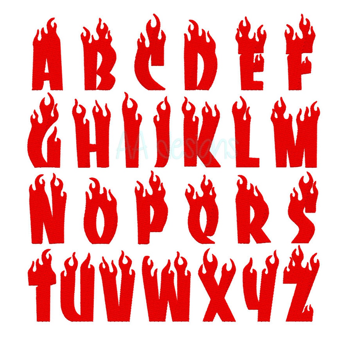 Flame Embroidery Digital Font. Flame Font. Machine Embroidery - Etsy