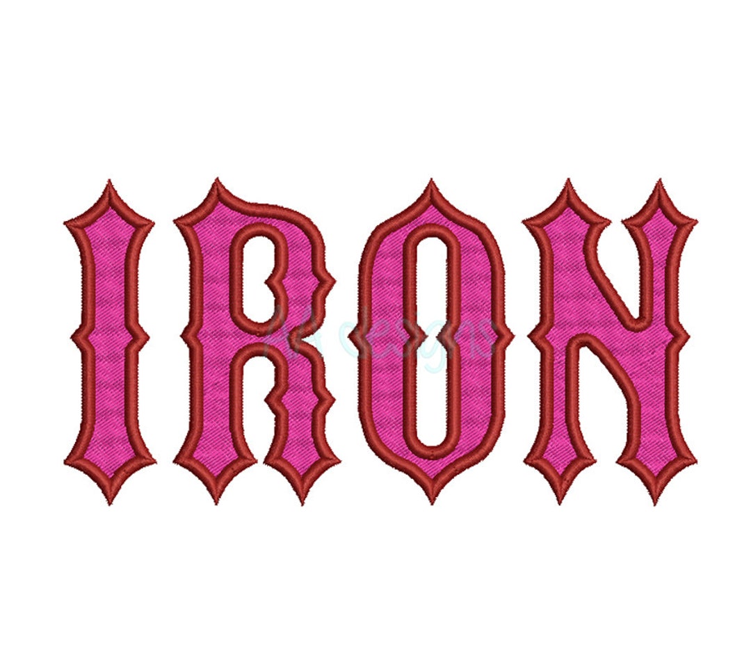Iron Embroidery Digital Font. Embroidery Font. Alphabet for Embroidery ...