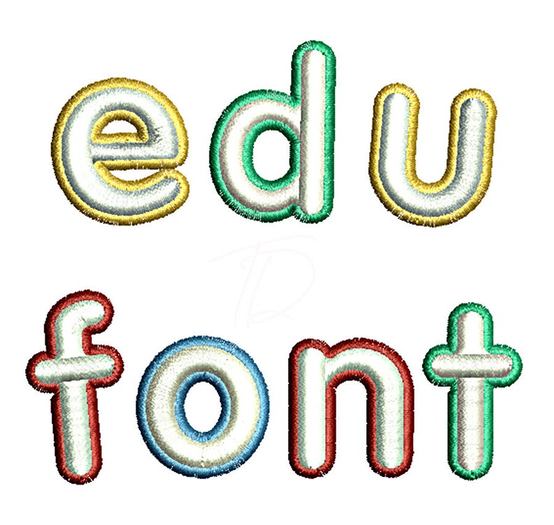 Education 3D Puff Embroidery Alphabet. 3D Font for Children. Cute Font ...