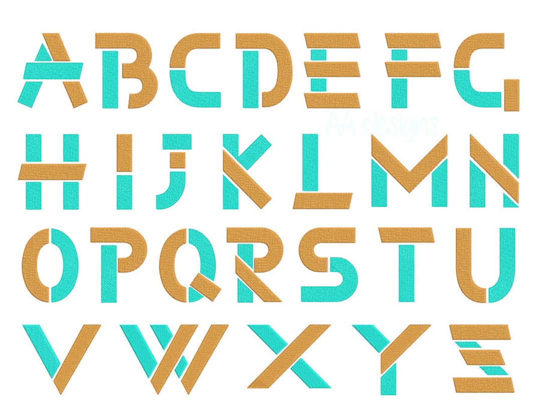 Origami Embroidery Font. Machine Embroidery Origami Letters. BX Format ...