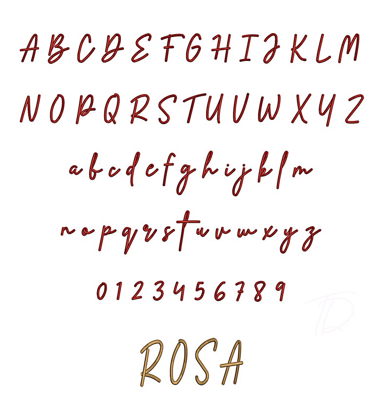 Rosa 3D Puff Font for Embroidery. Machine Embroidery Alphabet With Foam ...