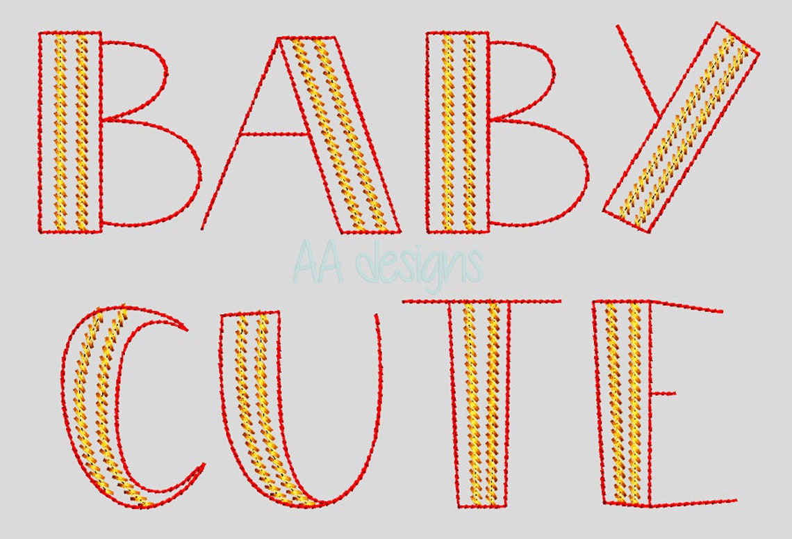 Baby Cute Embroidery Digital Font. Embroidery Font. Machine - Etsy