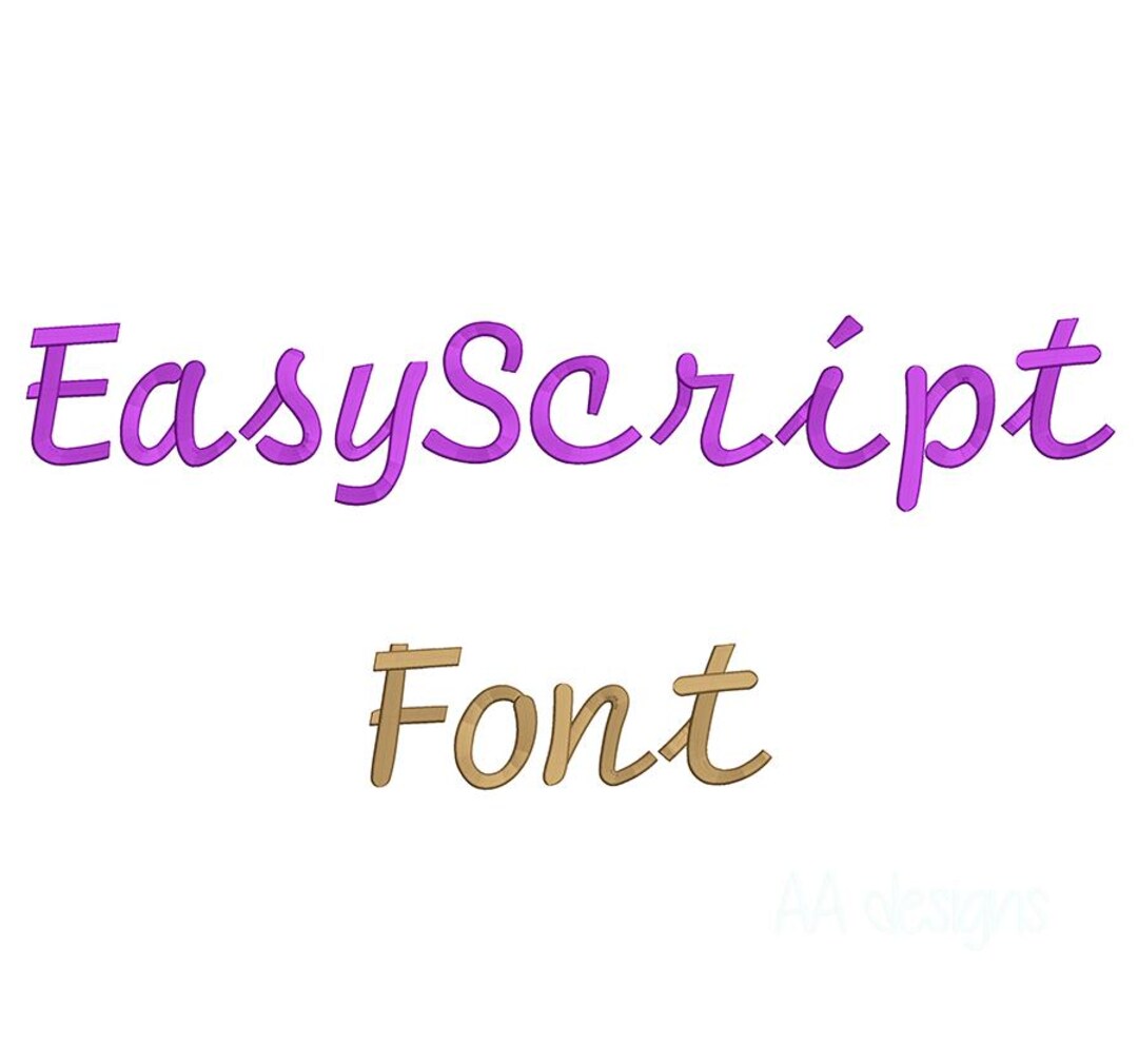 Easy Script 3D Puff Embroidery Digital Font. Machine Embroidery ...