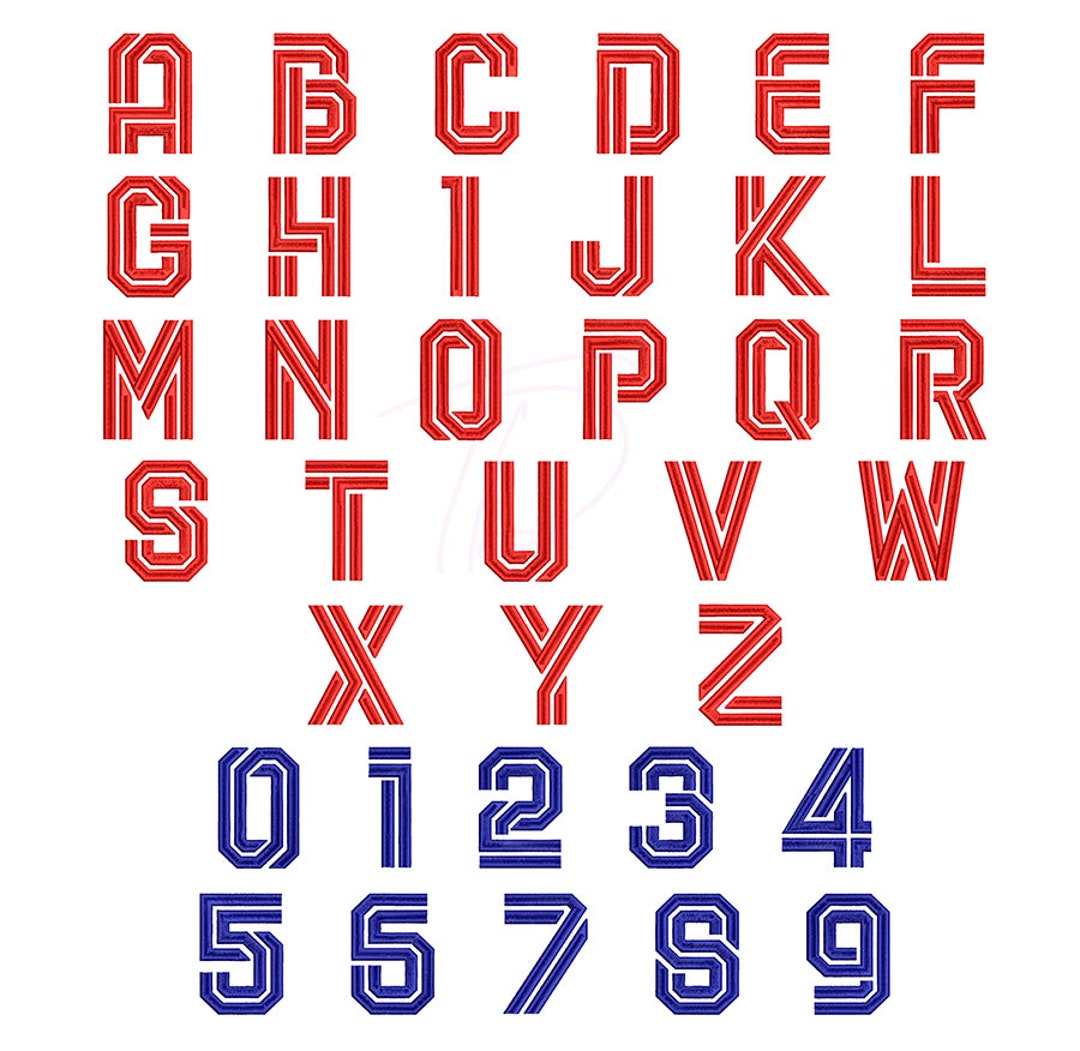 Sports Embroidery Font. Embroidery Full Alhabet. 3 Sizes. BX Format - Etsy