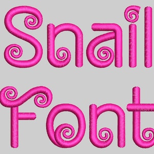 Snail Mood Embroidery Digital Font. Snail Embroidery Font. Machine ...