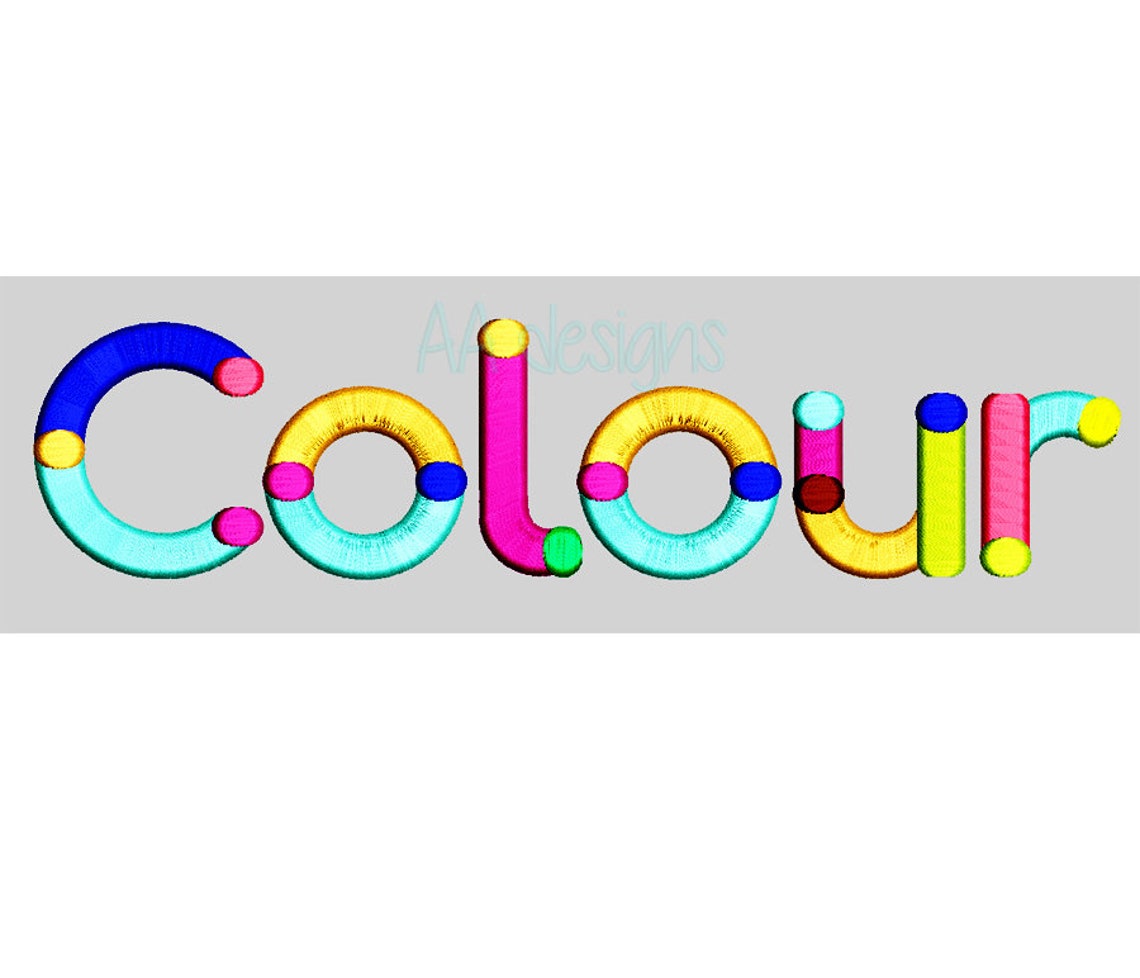 Colour Embroidery Digital Font. Color Font. Embroidery Font. - Etsy