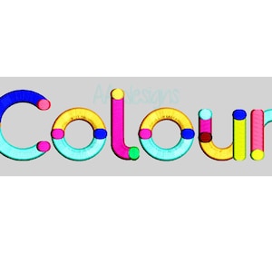 Colour Embroidery Digital Font. Color Font. Embroidery Font. Digital ...