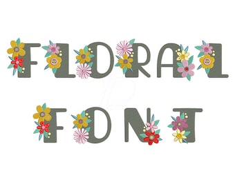 Flowers Embroidery Font. Machine Embroidery Alphabet With Flower. - Etsy