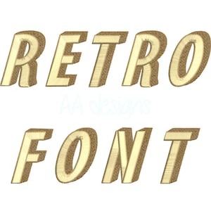 Retro 3D Embroidery Font. Embroidery Alphabet With Shadow. 3 Sizes. BX ...