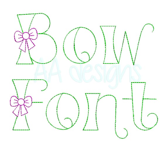 Bow Embroidery Font. Baby Bow Font for Embroidery. Machine | Etsy