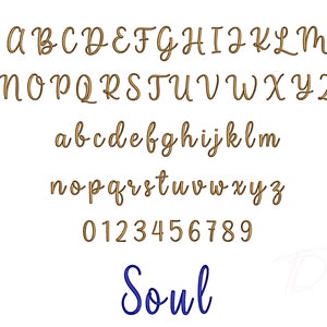 Soul 3D Puff Embroidery Font. Machine Embroidery Alphabet With Foam. BX ...