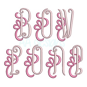 Bow Embroidery Font. Super Cute Bow Font. Machine Embroidery Monogram ...