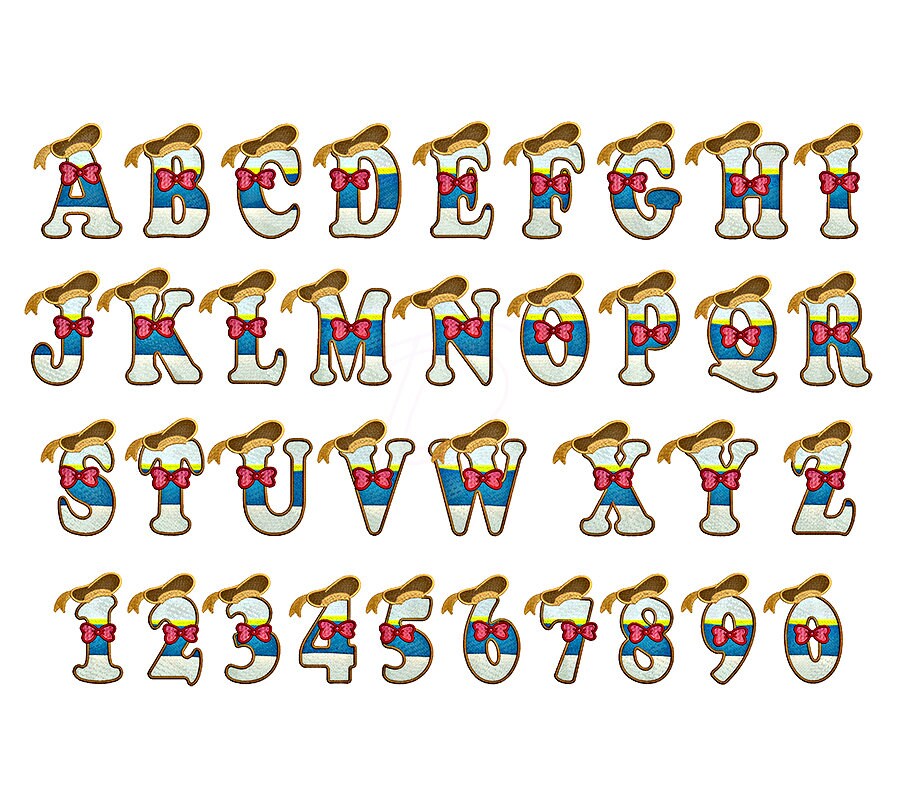 Duck Alphabet. Cute Embroidery Duck Font. BX Format - Etsy