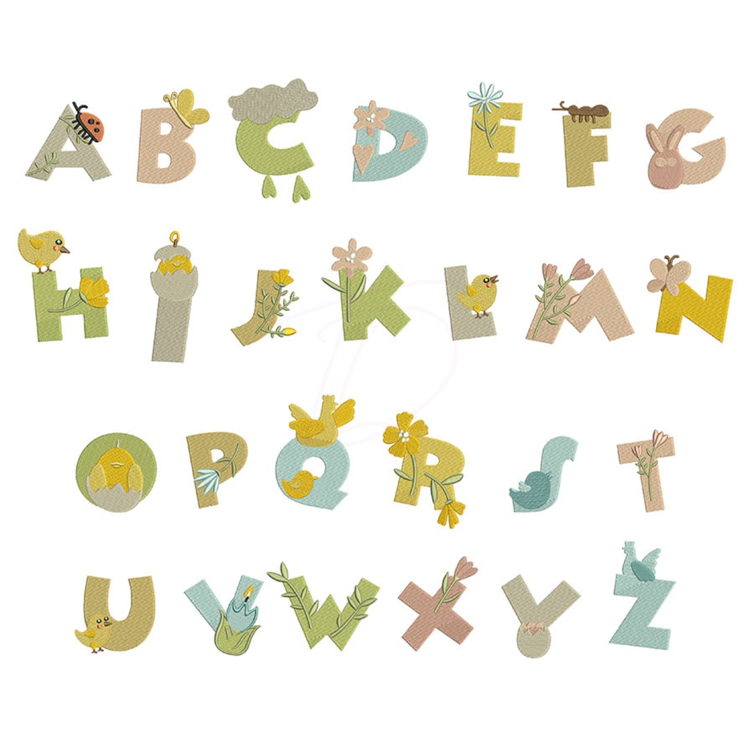 Cute Embroidery Font. Baby Embroidery Font. Machine Embroidery for Baby ...