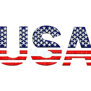 USA Flag Embroidery Digital Font. - Etsy