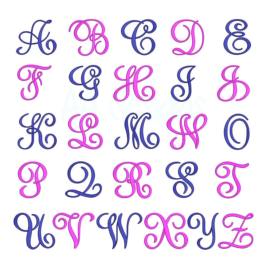 Diana Embroidery Font. Machine Embroidery Alphabet. 3 Sizes. - Etsy