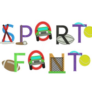 Sports Embroidery Font. Sports With Alphabet. Sport Monogram for ...
