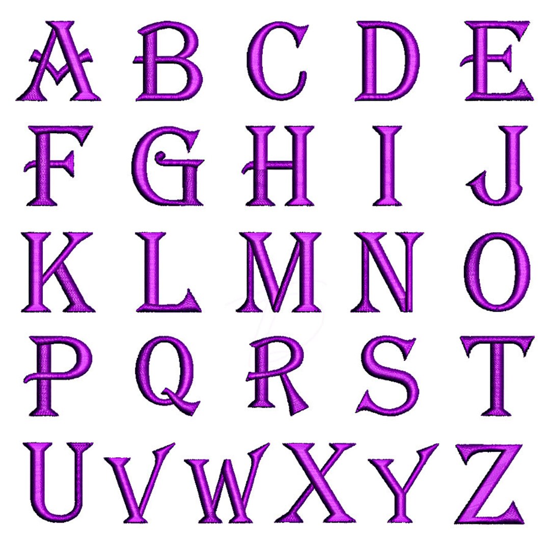 Algerian 3D Embroidery Digital Font. 3D Puff Embroidery Alphabet ...